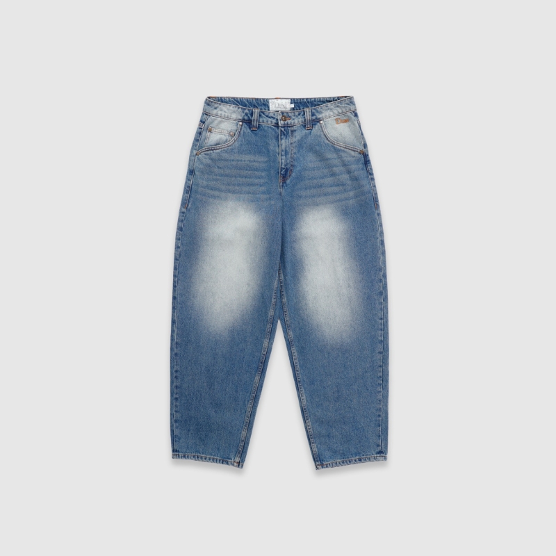 Dime Classic Baggy Denim Pants Sandblasted Indigo | Fast Tim